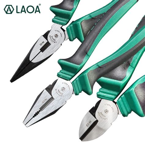 Laoa 산업 등급 Cr Ni 니퍼 사이드 커터 일본 스타일 케이블 와이어 커터 긴 코 플라이어 대각선 펜치 멀티 툴