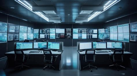 Premium Ai Image A Room Filled With Multiple Computer Monitors And Monitors Generative Ai