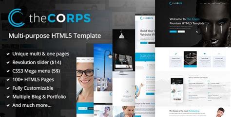 The Corps Multi Purpose Html5 Template Html5 Templates Website