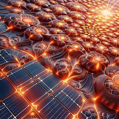 Interwoven Spheres Abstract Pattern With Glowing Spheres And Tiles Generative Ai Stock