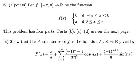 Solved 6 7 Points Let F 7 R Be The Function So If Chegg Com