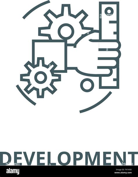 Development Line Icon Vector Development Outline Sign Concept Symbol Flat Illustration Stock