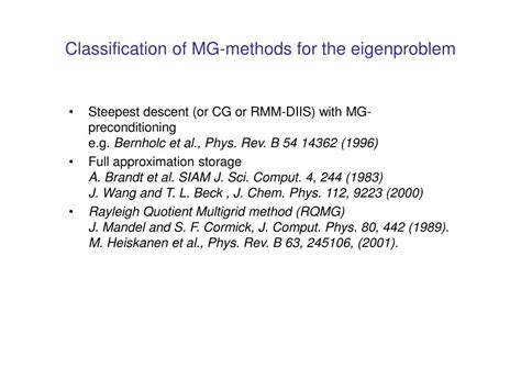 PPT Real Space Multigrid Methods For DFT And TDDFT PowerPoint Presentation ID