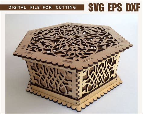 Carved Gift Boxwedding Box Cnc Filefile Cnclaser Etsy