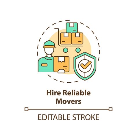 2d Editable Hire Reliable Movers Icon Representing Moving Service Simple Isolated Vector