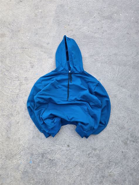 هودی مردانه ساده آبی روشن کد 3095