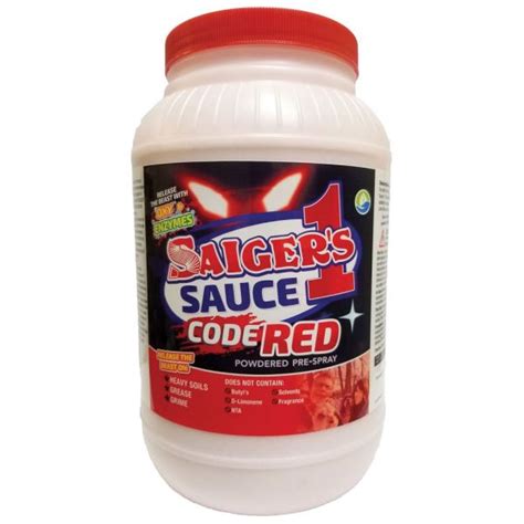 Saigers Sauce Code Red Pre Spray 65 Lb Jar