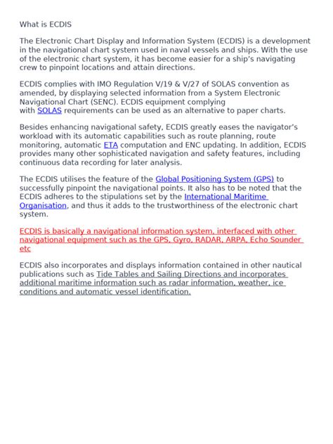The Electronic Chart Display And Information System Pdf Navigation