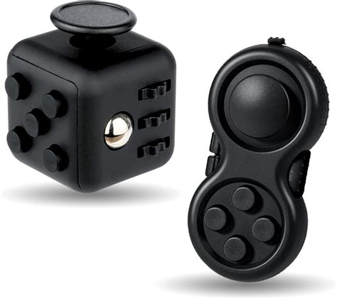Yeefunjoy 2 Pcs Fidget Toy Set Fidget Pad Fidget Toy Cube Sensory Toy Relieves Stress And