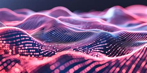 Abstract Digital Waveform With Pink And Blue Particles In Motion Premium Ai Generated Image