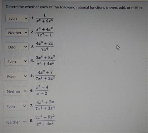 Solved Determine Whether Each Of The Following Rational