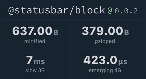 statusbar block bundlephobia