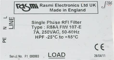 31205 Rasmi Single Phase Rfi Filter R88a Fiw 107 E J316gallery