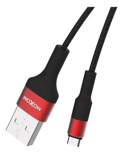 Cabo Moxom Cable Micro Usb Preto Vermelho Com Entrada Usb A Macho Sa Da Micro Usb Masculino