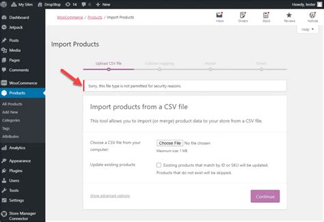 Fix Woocommerce Import Error “sorry This File Type Is Not Permitted