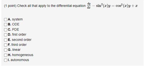 [solved] 1 Point Check All That Apply To The Differenti