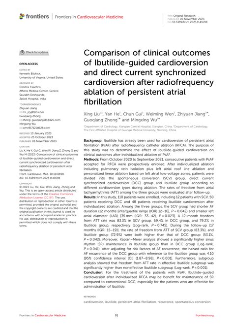 Pdf Comparison Of Clinical Outcomes Of Ibutilide Guided Cardioversion