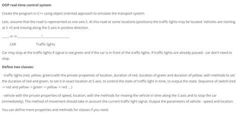 Solved Oop Real Time Control System Create The Program In
