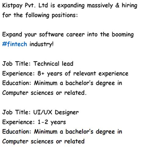 hiring technical lead ui ux designer android developer sqa engineer
