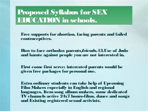 Syllabus For Sex Education In Schools Ppt Syllabus For Sex Education In Schools Ppt