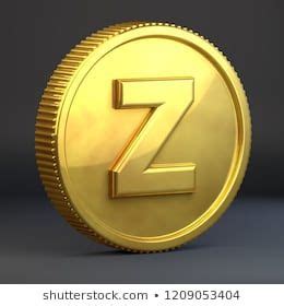 Golden coin with letter Z uppercase. 3D render casino coin isolated on ...