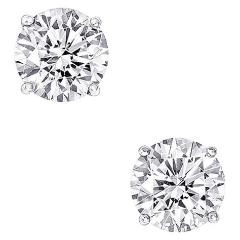 Gia Certified 12 Carat Round Cut Diamond Platinum Stud Earrings For