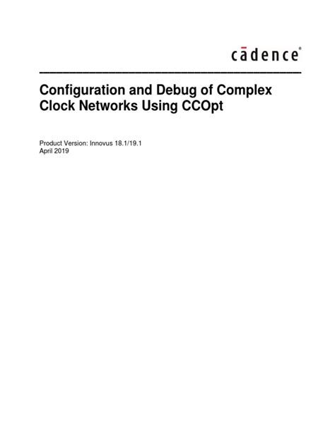 Configure Debug Complex Clock Network Ccopt Pdf Program Optimization Routing