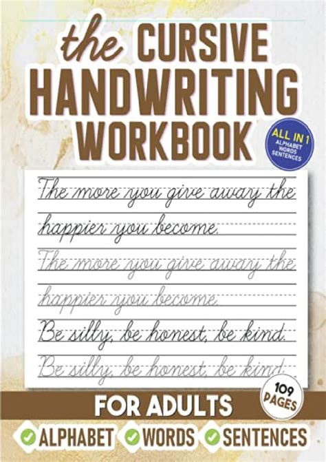 Pdf Cursive Handwriting Workbook For Adults Practice Sheets To Improve Your Penmanship