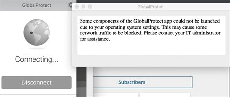 Screenshot Of Globalprotect Status With Message Indicating That Some