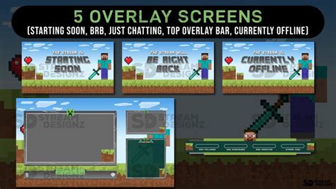 Animated Stream Overlay Package Steve