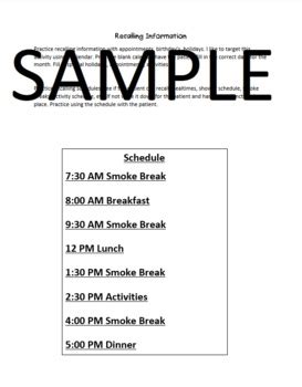 Functional Memory Activities By Sunlight Speech Therapy TPT