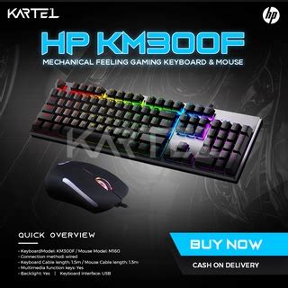 Hp Km F Wired Gaming Keyboard Mouse Combo Membrane Backlit Keys Anti Ghosting Shopee