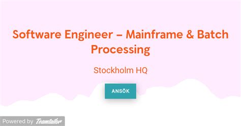 Software Engineer Mainframe And Batch Processing Swedbank Nina Larsson