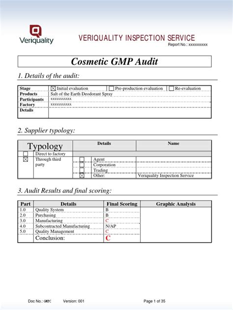 Gmp Audit Report Calibration Warehouse