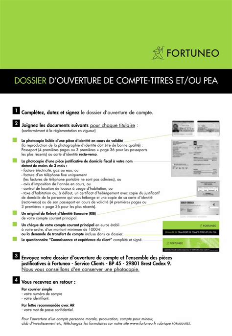 Pdf Dossier Douverture De Compte Titres Et · La Photocopie Lisible Dune Pièce D