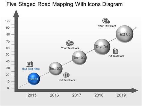 Oj Five Staged Road Mapping With Icons Diagram Powerpoint Template Slide PowerPoint Shapes