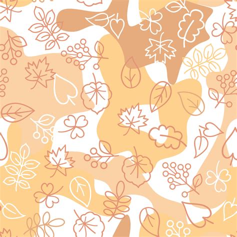 Autumn Leaves Seamless Pattern Season Floral Wallpaper Fall Leaf Nature Background Flourish