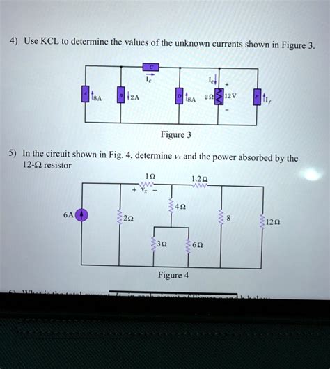 solved 4 use kcl to determine the values of the unknown currents