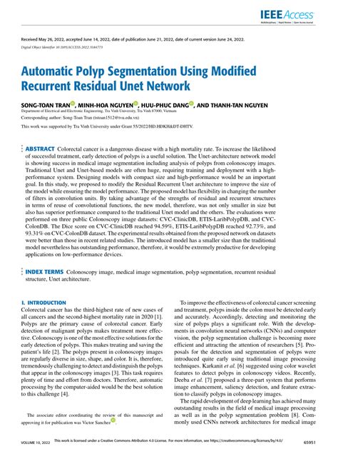 Pdf Automatic Polyp Segmentation Using Modified Recurrent Residual Unet Network