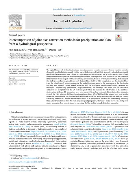Pdf Intercomparison Of Joint Bias Correction Methods For