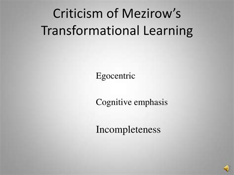 Ppt Jack Mezirows Transformational Learning Powerpoint Presentation Id 1727409