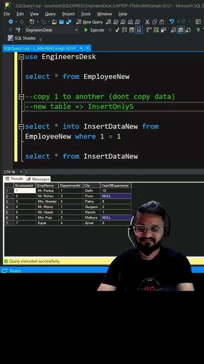 Day31 How To Copy One Table To Other Without Copying The Data