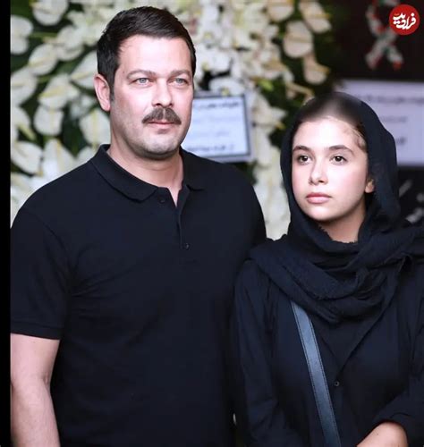 عکس چهره جدید و متفاوت نفس و پژمان بازغی در مراسم ختم سعید راد