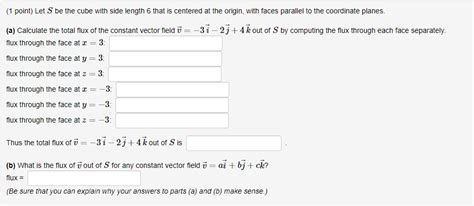 Solved Point Let S Be The Cube With Side Length That Chegg Com