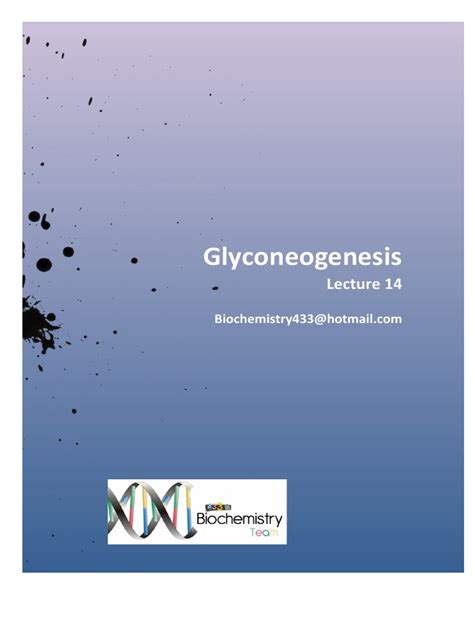 14 Gluconeogenesis Pdf Glycolysis Biology