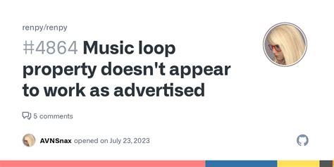 Music Loop Property Doesnt Appear To Work As Advertised · Issue 4864