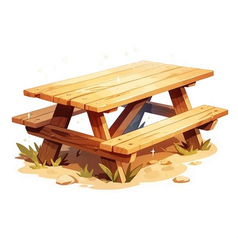 Premium Vector Rustic Dining Table With Bench Seating