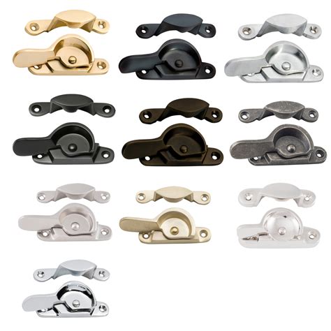 Solid Brass Sash Fasteners With Narrow 15mm Base And 11mm Catch Lock