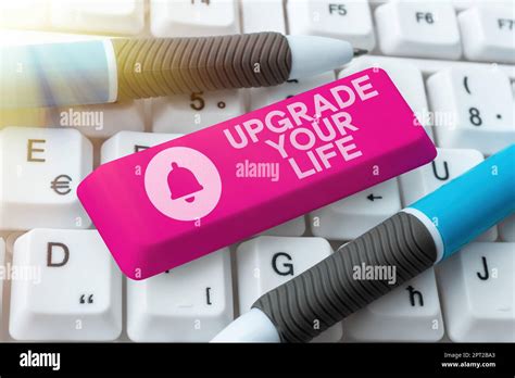 Conceptual Caption Upgrade Your Life Business Idea Improve Your Way Of