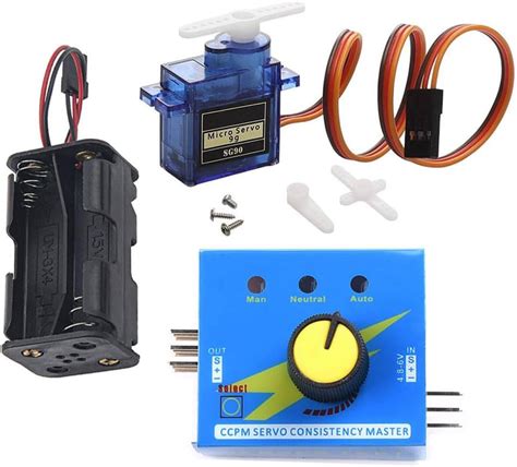 Amazon Com Set RC Servo Motor Tester Controller Kit Degree G Servo With V Battery